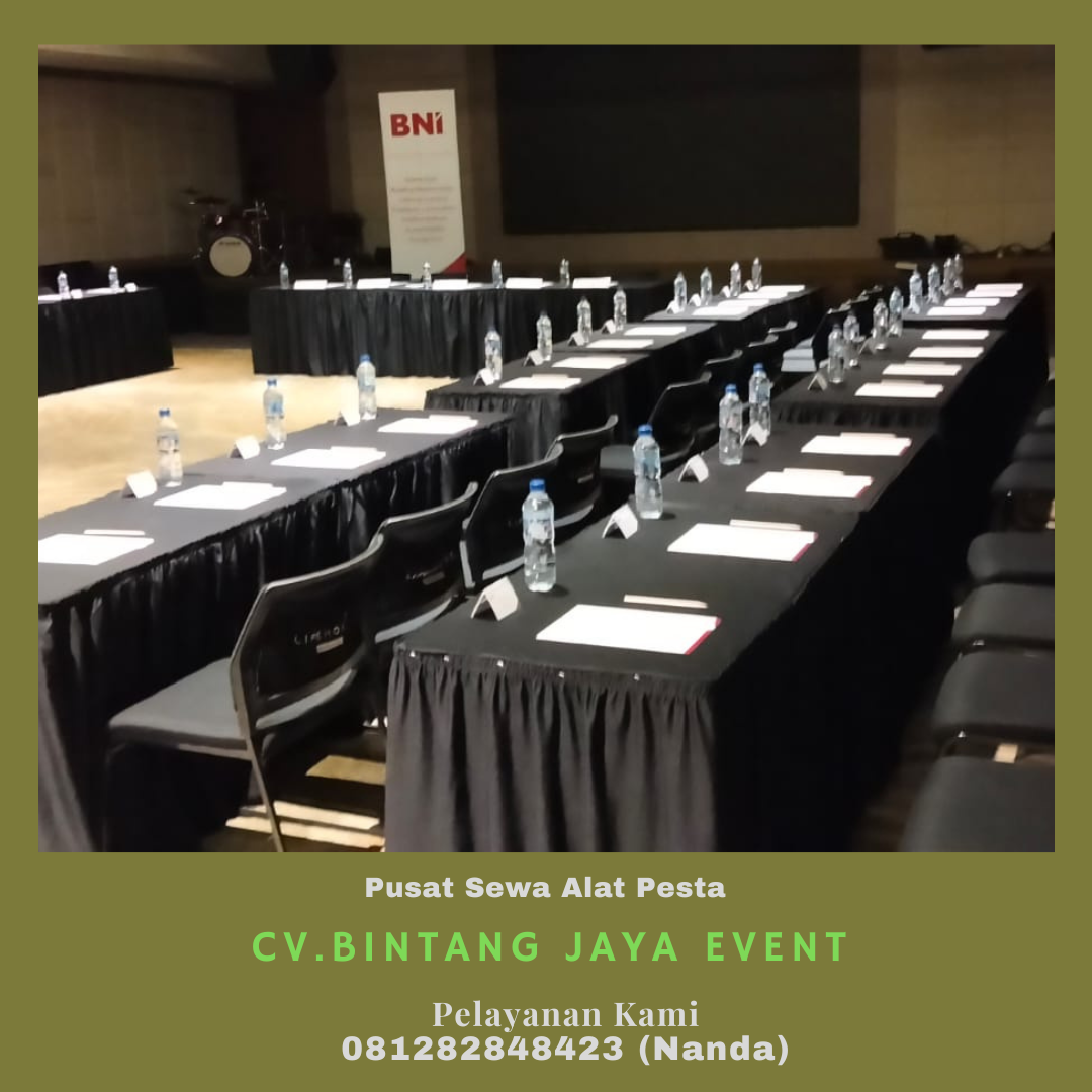 Sewa Meja Kotak Cover Skirting Hitam Plaza Kedoya Jakarta